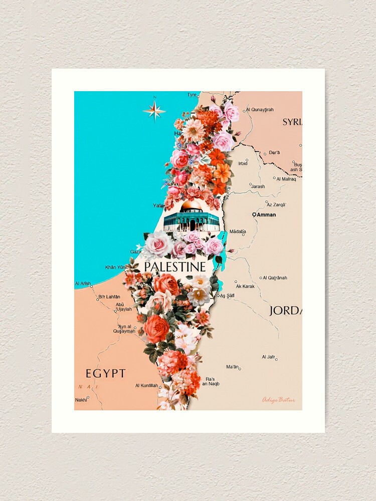 "Palestine -The Real Map" Art Print for Sale by FgraphiDesign | Redbubble