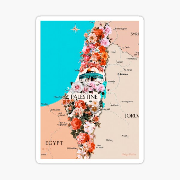 "Palestine -The Real Map" Sticker for Sale by FgraphiDesign | Redbubble