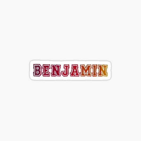 "BENJAMIN" Sticker for Sale by ruviogevio | Redbubble