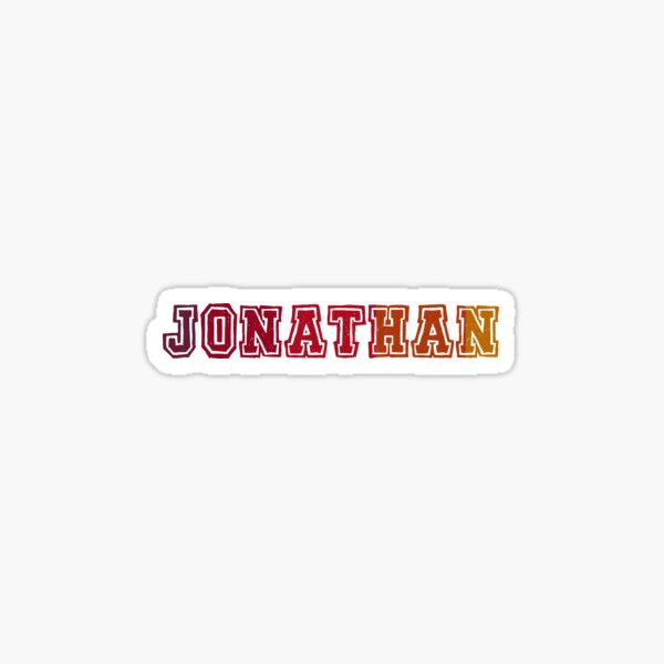 "JONATHAN" Sticker for Sale by ruviogevio | Redbubble