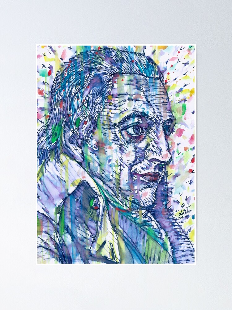 "FICHTE watercolor and ink portrait" Poster for Sale by lautir | Redbubble