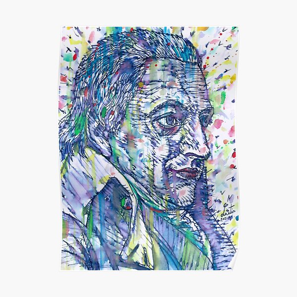"FICHTE watercolor and ink portrait" Poster for Sale by lautir | Redbubble