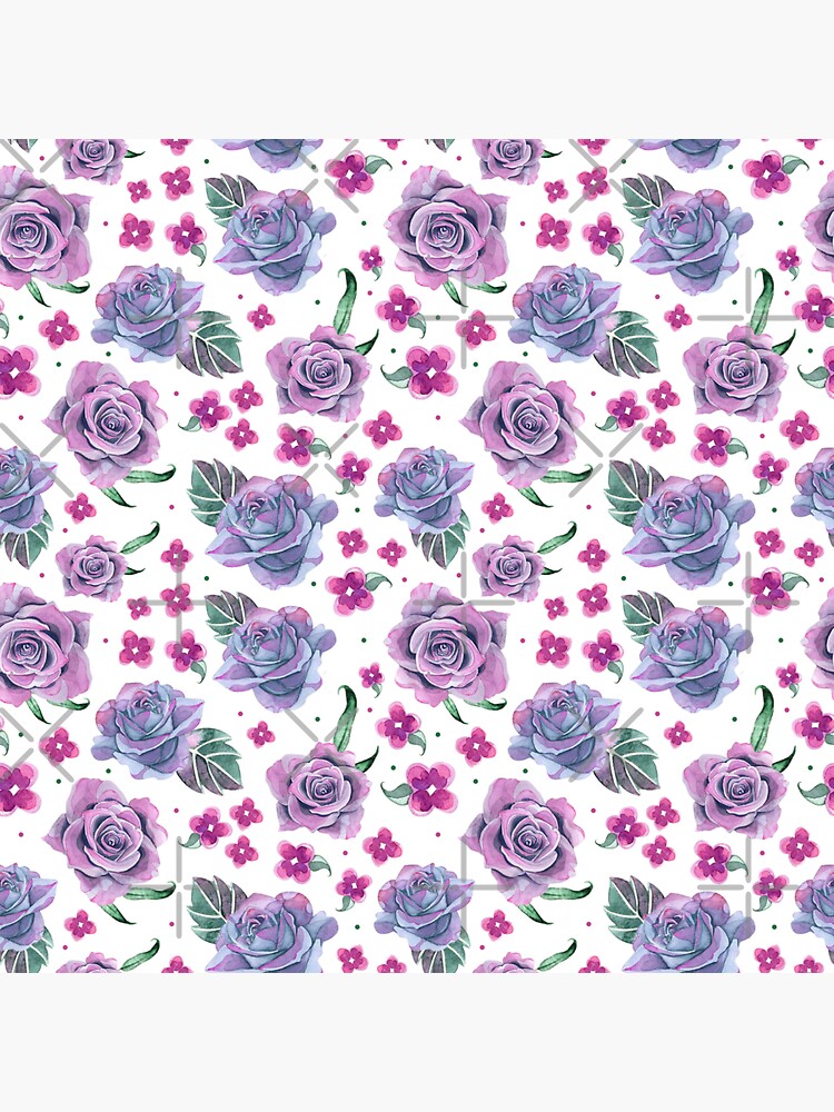 "Pink and Purple Roses" Sticker by KrisInStitches | Redbubble