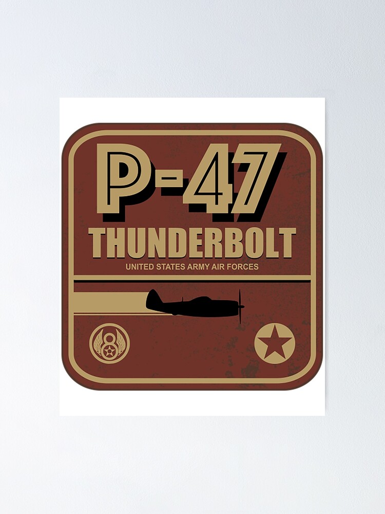"Ww2 P47 Thunderbolt Patch T-ShirtP-47 Thunderbolt (Small logo)" Poster ...