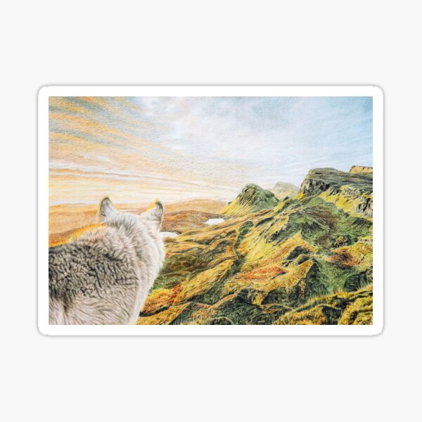 "Grey wolf - My territory" Sticker for Sale by BeckyKidus | Redbubble