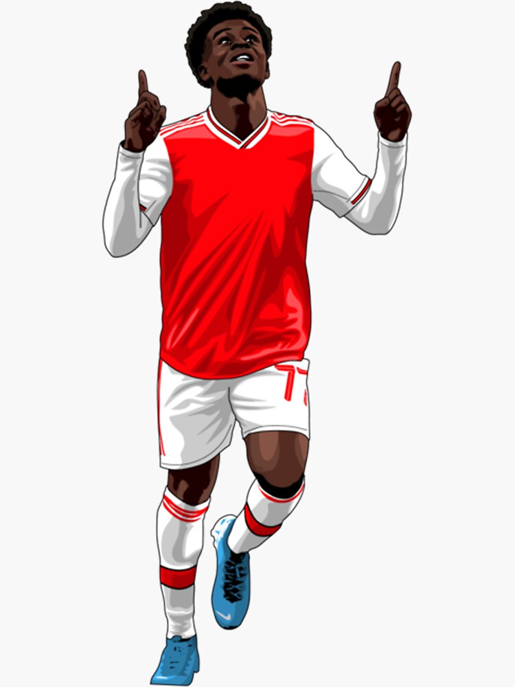 "Bukayo Saka Celebration Classic" Sticker for Sale by Ritchiedimy ...
