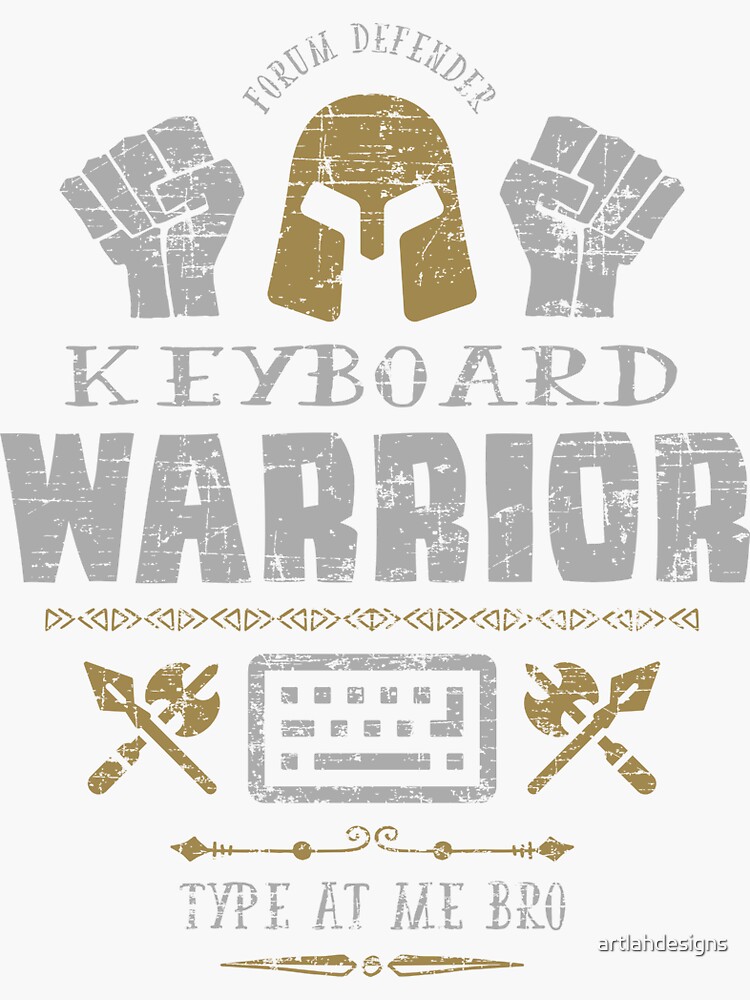 "Keyboard Warrior" Sticker by artlahdesigns | Redbubble