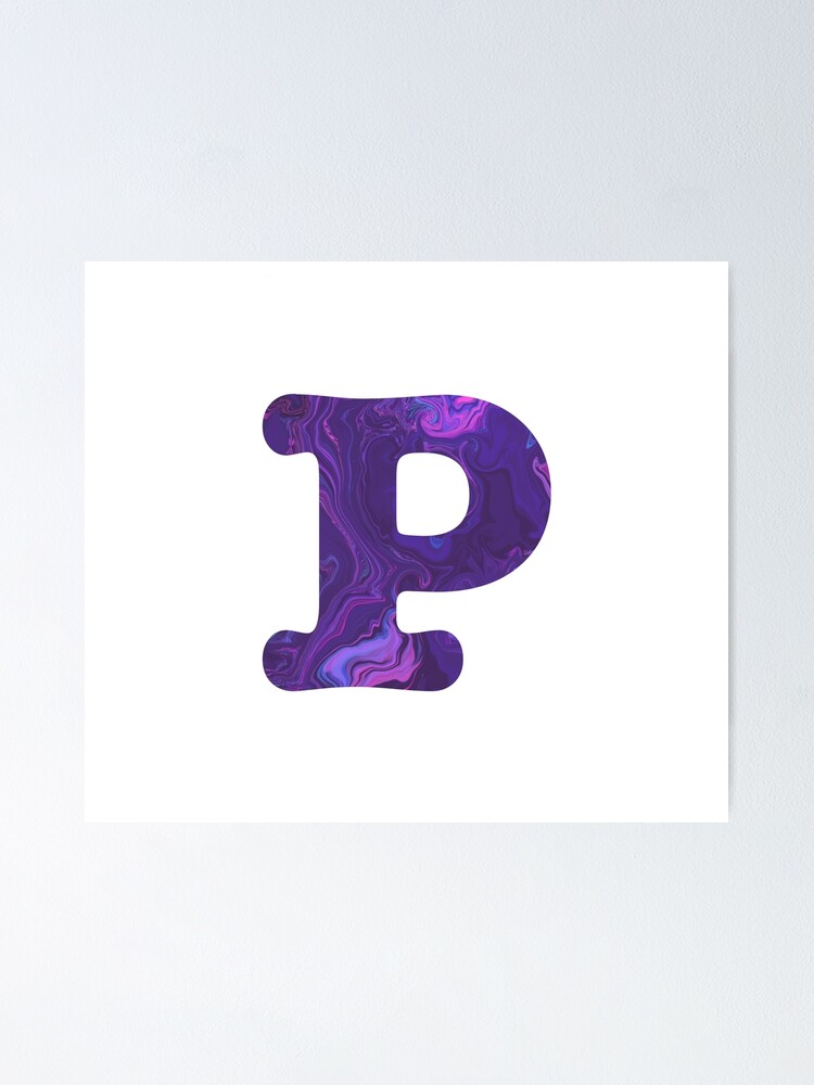"Letter P Alphabet Purple Marble Abstract Monogram" Poster for Sale by ...