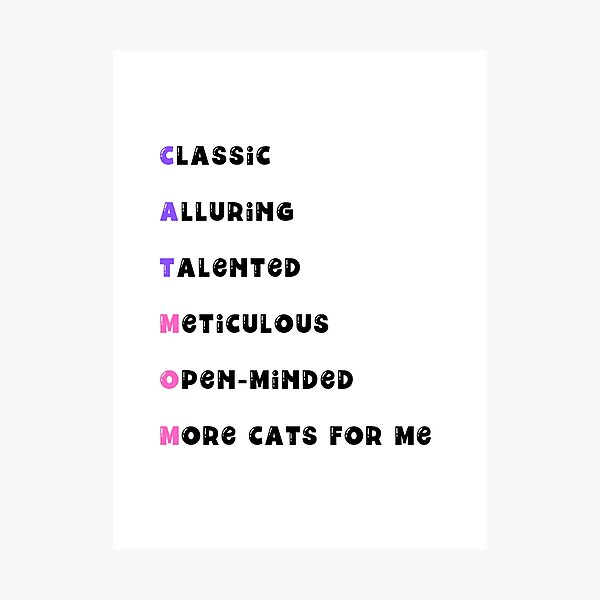 "Acrostic Poems for Cat Moms, Cat Lovers, Cat Owners Cat Silhouette ...
