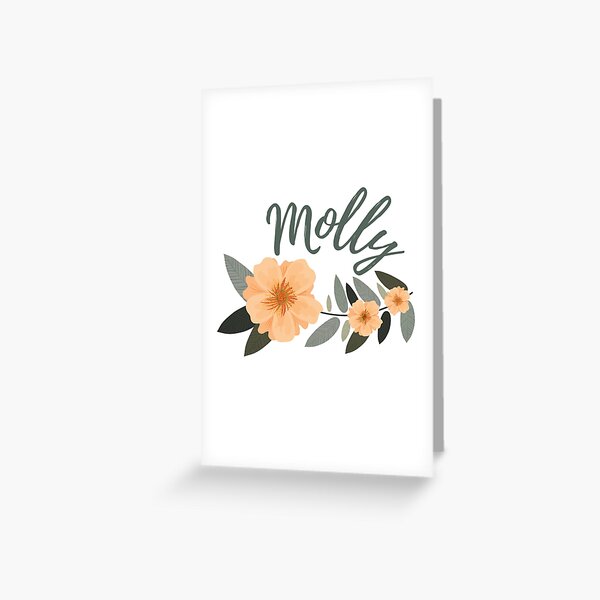"Molly Name With Pretty Flowers | Name Design Orange And Green Plants ...