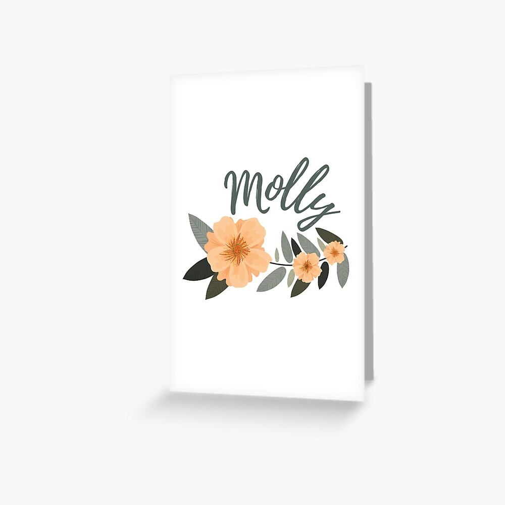 "Molly Name With Pretty Flowers | Name Design Orange And Green Plants ...