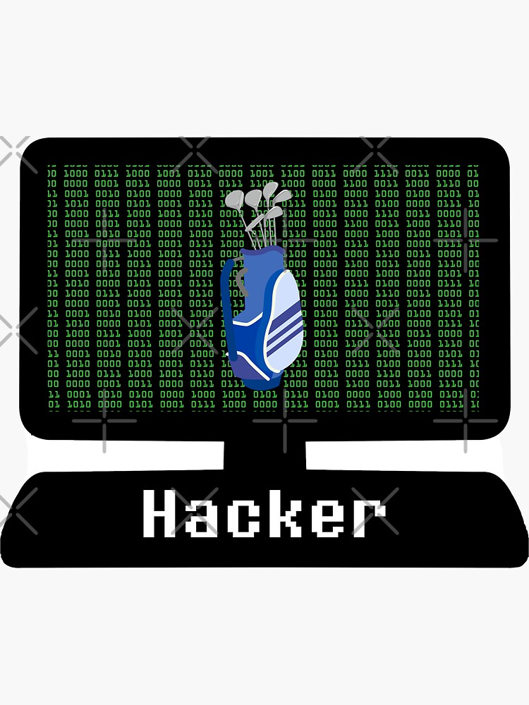 "8-bit golf hacker" Sticker for Sale by TovenBay | Redbubble
