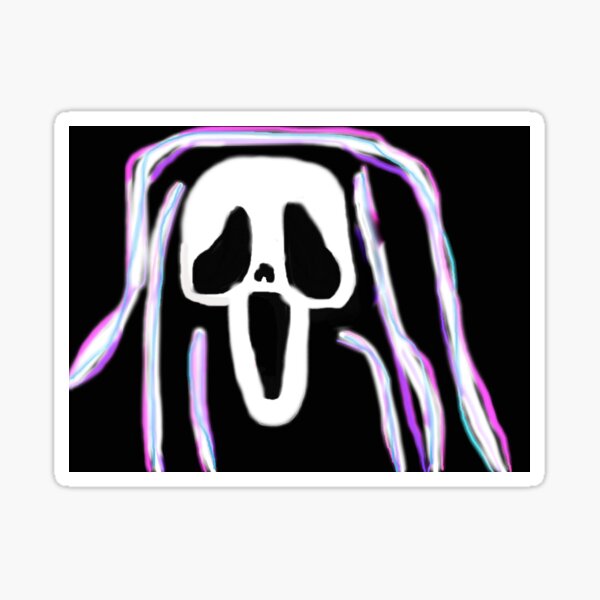 "Neon Ghostface" Sticker for Sale by SpaceKitten99 | Redbubble
