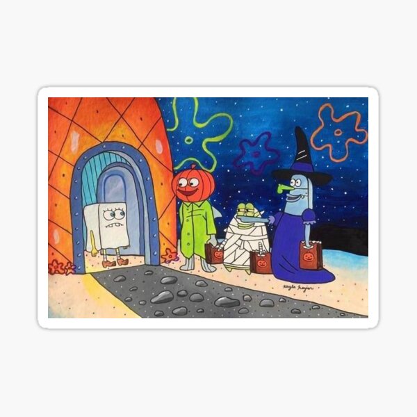 "Spongebob Halloween" Sticker by danimora | Redbubble