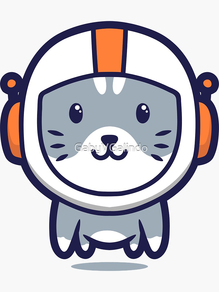 "astro kitty" Sticker for Sale by GabyVGalindo | Redbubble