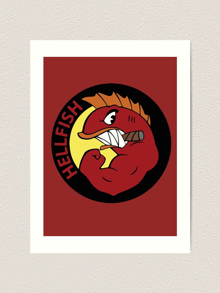 "Flying Hellfish | The Simpsons Themed | @HeckinFarOut" Art Print for ...
