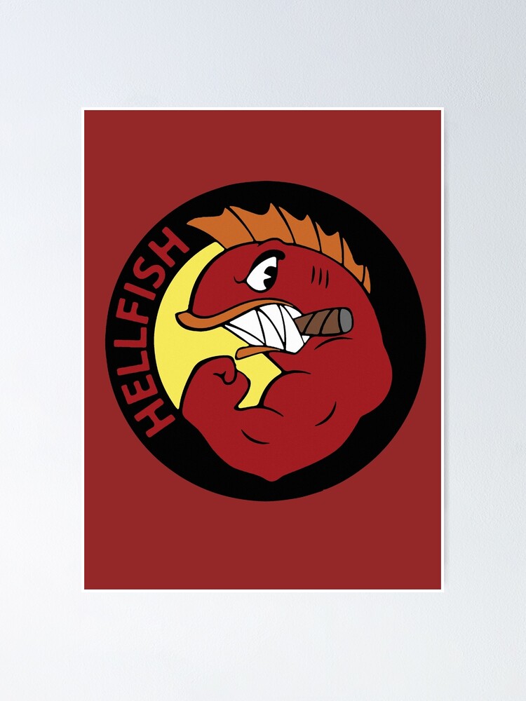 "Flying Hellfish | The Simpsons Themed | @HeckinFarOut" Poster for Sale ...