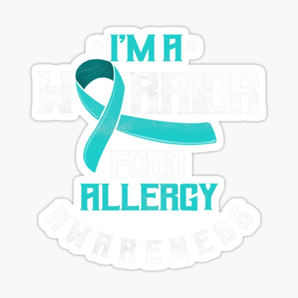 "Food Allergy Awareness Warrior Allergy Awareness Ribbon" Sticker for ...
