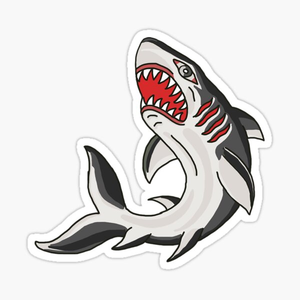 "Great White " Sticker for Sale by FeanorDesigns | Redbubble