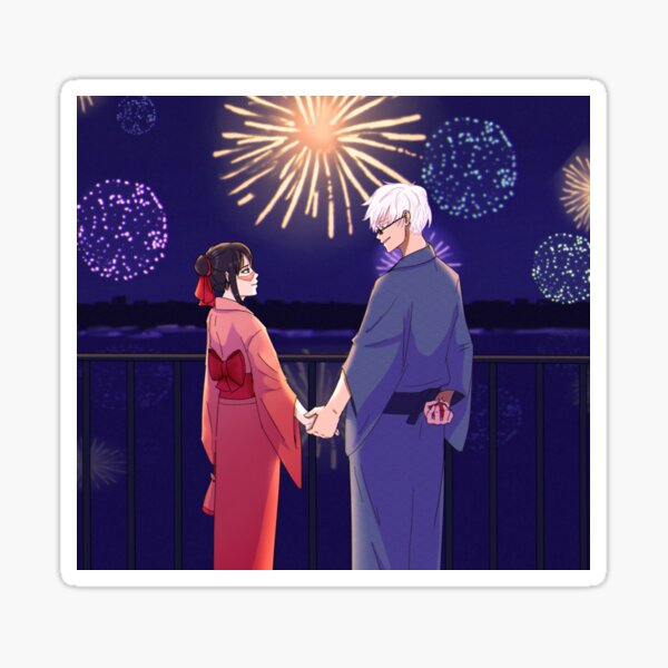 "Gojo and Utahime Festival" Sticker for Sale by Astrocito | Redbubble