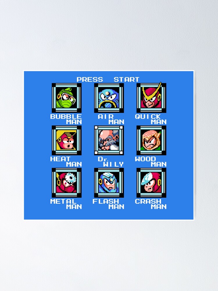 "Classic Megaman 2 stage select" Poster by Tark-Abelard | Redbubble