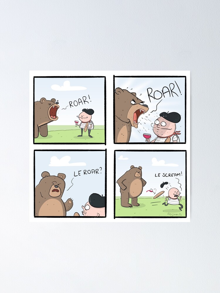 "Le Bear Comic" Poster for Sale by Scribblyg | Redbubble