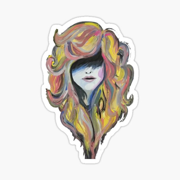 "colored girl,art" Sticker for Sale by martful | Redbubble