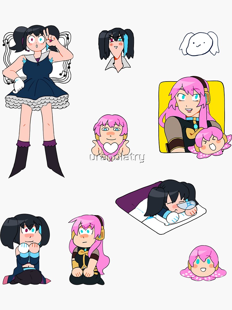 "Luka Megurine and Ruko Yokune stickers" Sticker for Sale by uranolatry ...