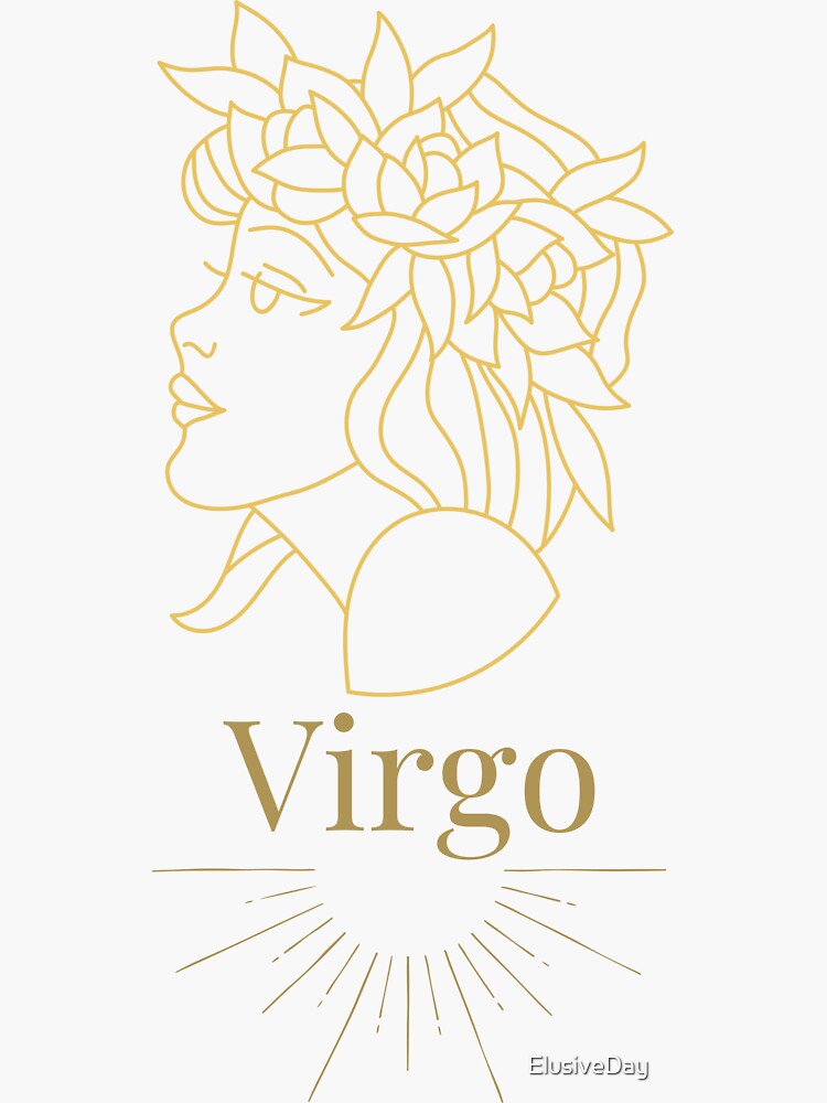 "Zodiac Virgo Maiden Outline" Sticker for Sale by ElusiveDay | Redbubble