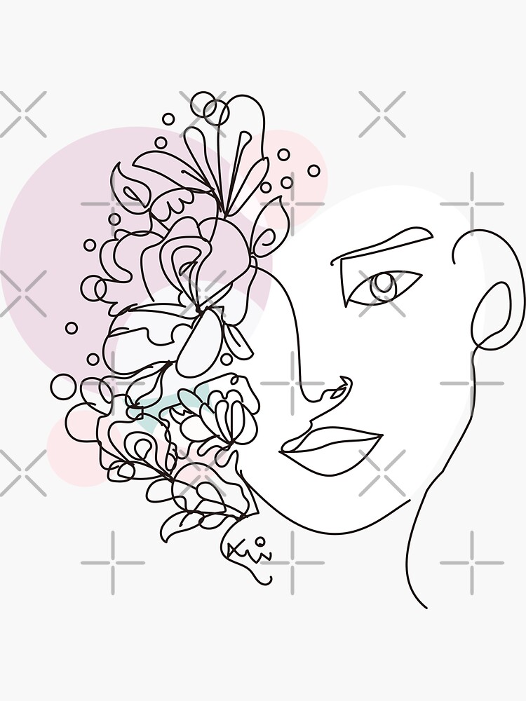 "abstract lady, line art woman" Sticker by princessmi-com | Redbubble