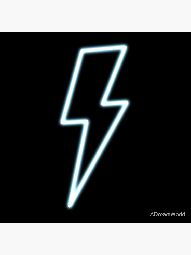"Neon Ice Blue Lightning Bolt" Sticker for Sale by ADreamWorld | Redbubble