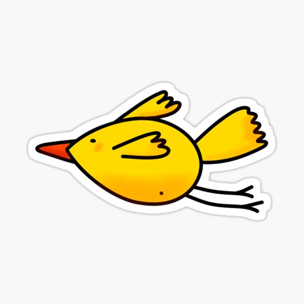 "Funny yellow bird " Sticker by OlyaGutArt | Redbubble