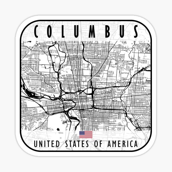 "COLUMBUS MAP USA" Sticker for Sale by hatimelhag | Redbubble