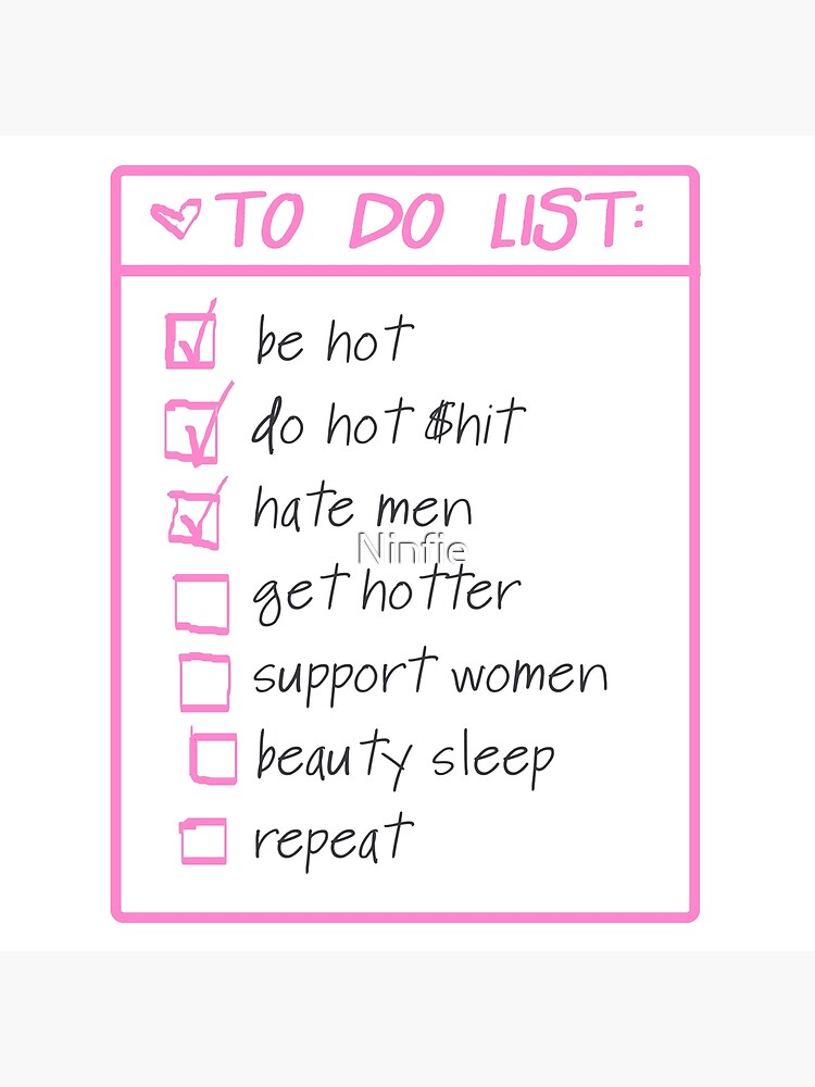"HOT GIRL TO DO LIST" Poster for Sale by Ninfie | Redbubble