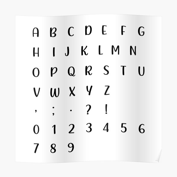 "Alphabet letters with signs and numbers." Poster by AlbertBSShop ...