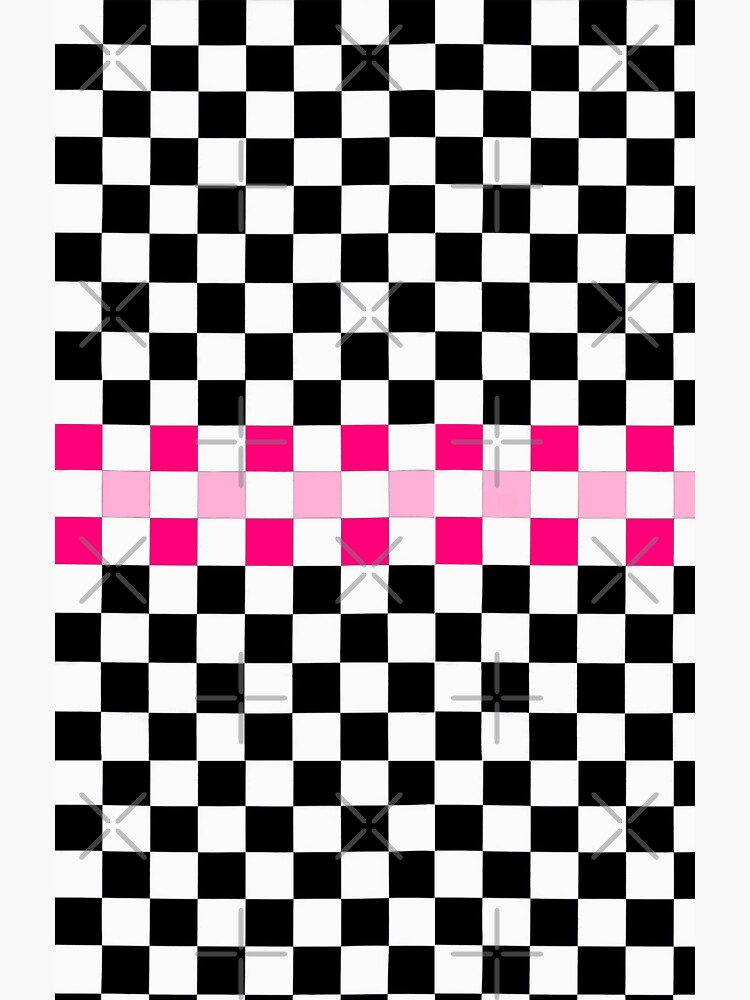 "Black and Pink Checkerboard" Sticker for Sale by andiegras | Redbubble