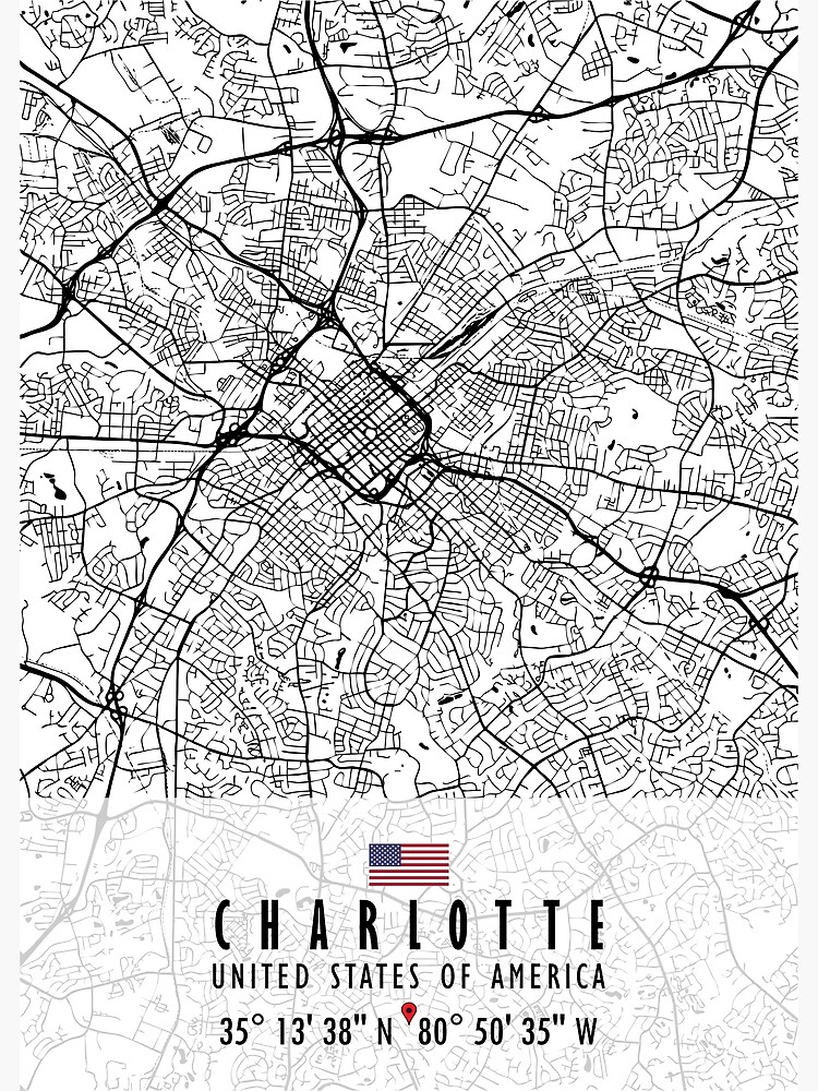 "CHARLOTTE MAP USA" Poster by hatimelhag | Redbubble