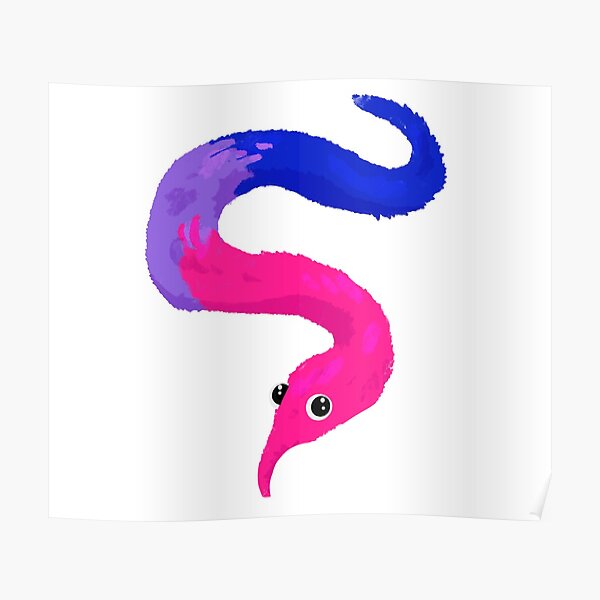 "Worm On A String LGBTQ+ BI PRIDE flag lil worm boy // Pride sticker ...
