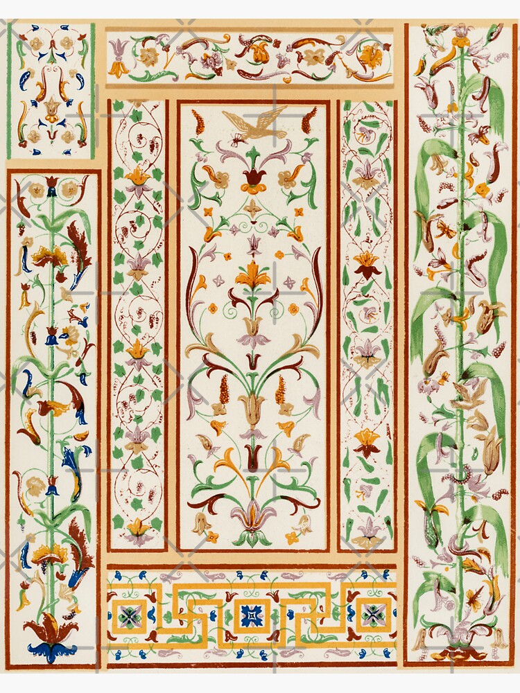 "Vintage Italian lithograph design in earth tones" Sticker for Sale by ...