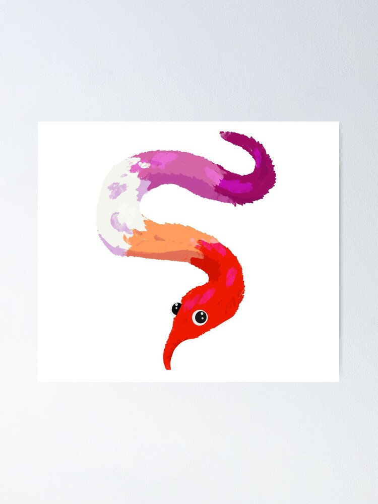 "Worm On A String LGBTQ+ Lesbian PRIDE flag lil worm boy // Pride ...