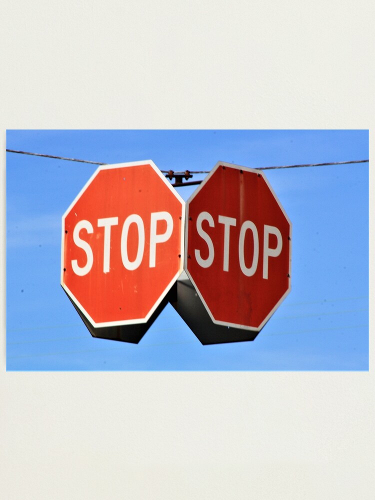 "Four Way Stop Signs" Photographic Print for Sale by WHBPhotoArt ...