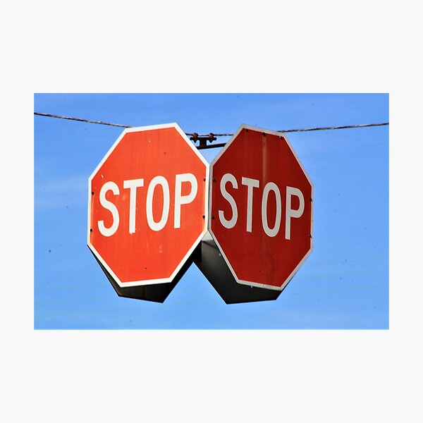 "Four Way Stop Signs" Photographic Print for Sale by WHBPhotoArt ...