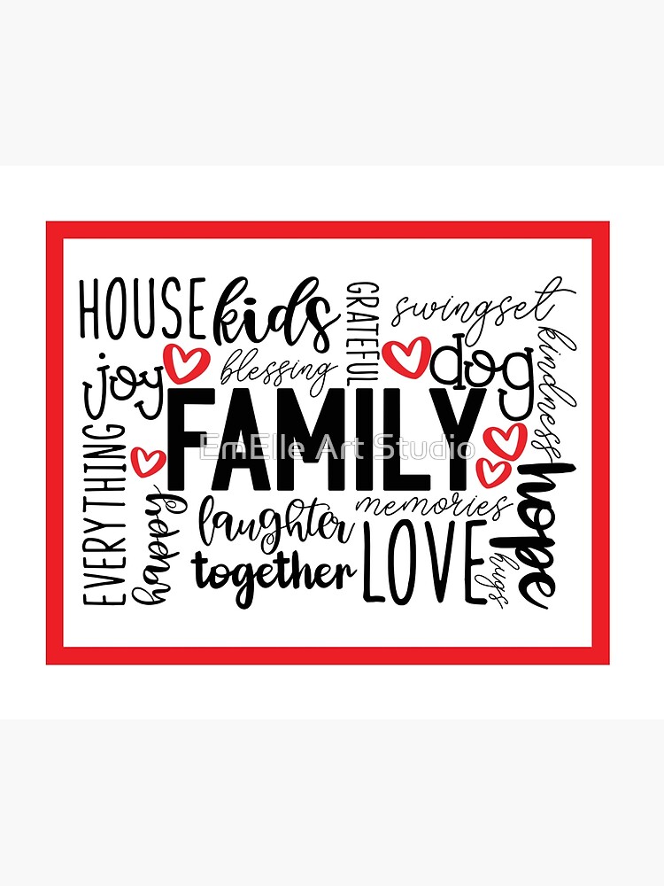 "FAMILY Typography Wall Art" Poster by happywandererph | Redbubble