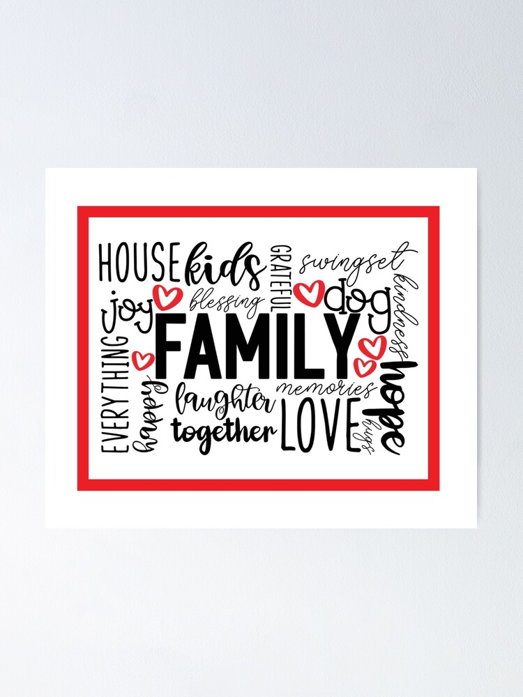 "FAMILY Typography Wall Art" Poster by happywandererph | Redbubble