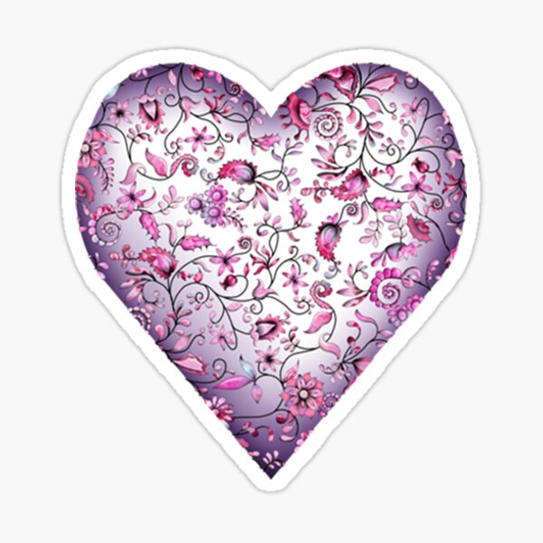 "Purple Heart Floral Heart" Sticker for Sale by Secretcreat | Redbubble