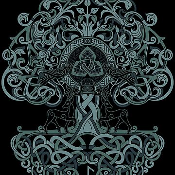 Poster for Sale mit "Nordischer Yggdrasil Wikinger-Baum des Lebens ...