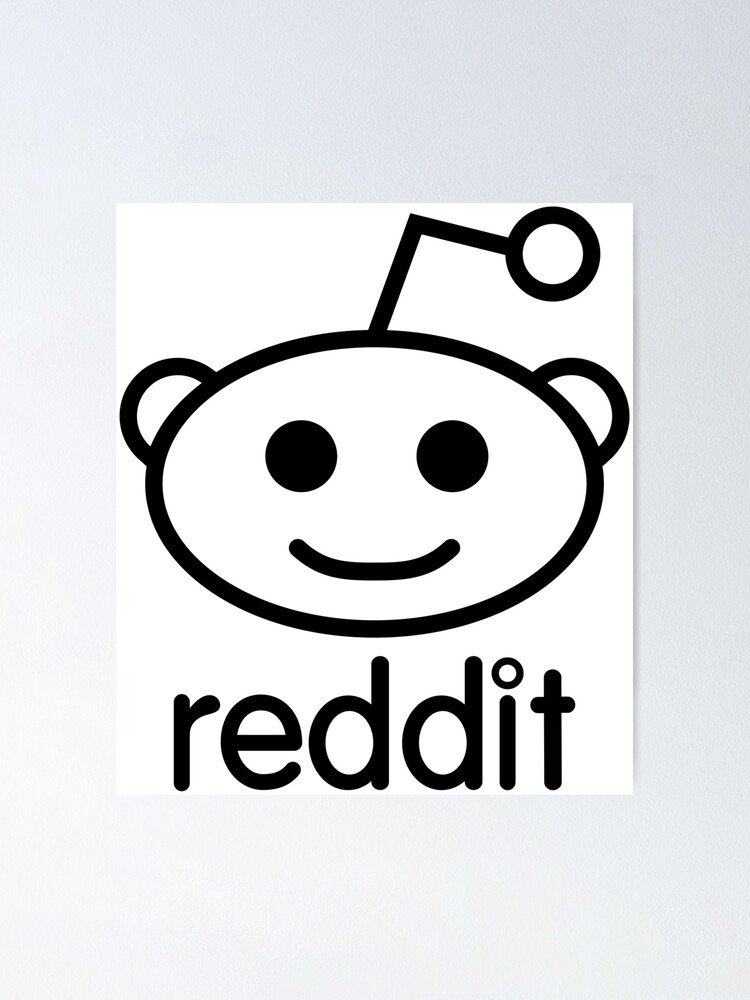 "Reddit Face Logo (Black Version)" Poster for Sale by h2cinedesign ...