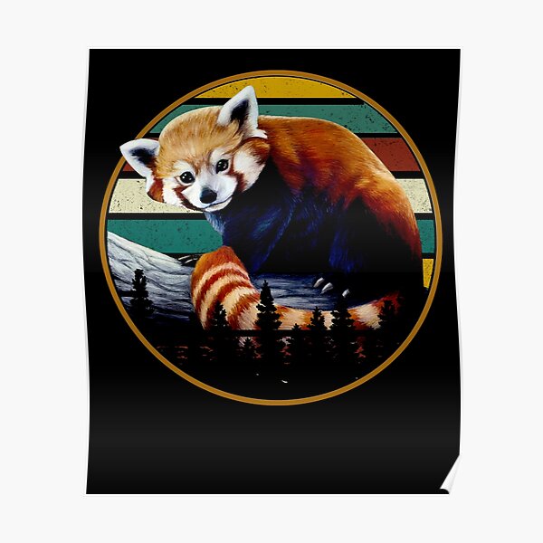 "Vintage Red Panda Retro Red Pandas Lover Men Women " Poster by ...