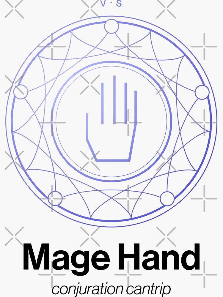 "Mage Hand Spell Symbol" Sticker for Sale by Unspelled | Redbubble