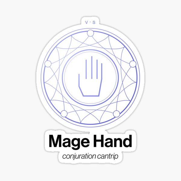 "Mage Hand Spell Symbol" Sticker for Sale by Unspelled | Redbubble